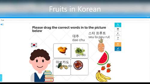 FRUIT Korean BOOM Cards FRUITS Korean Distance Learning fruit by ...