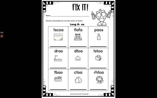 Long O Worksheets oa , ow, o_e, oe *Differentiated | TPT