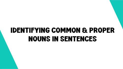 Common and Proper Nouns Grammar Video and Worksheet, Sub Plans 5th, 6th ...