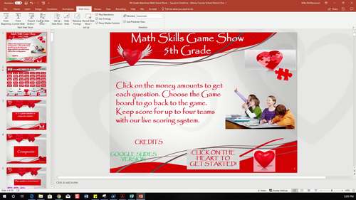 5th Grade Valentines Math Game Show by MyPaths | TpT
