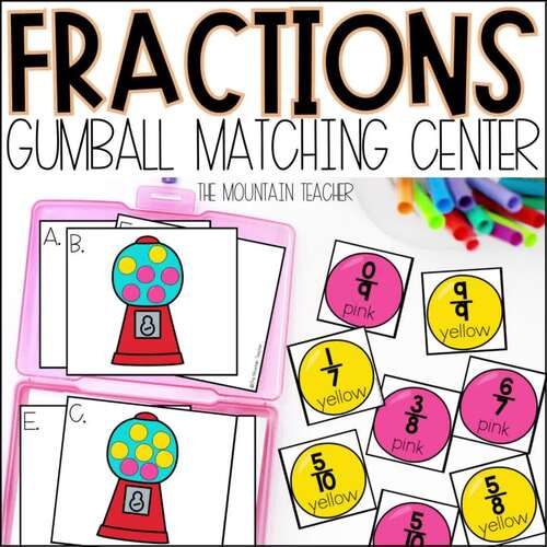 Identifying Fractions Activity - 1st, 2nd or 3rd Grade Fraction Math Center