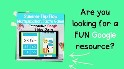 Digital Multiplication Game for Facts Fluency on Google Slides | Summer
