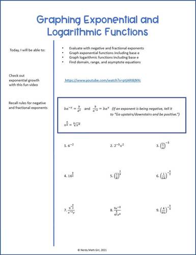 Exponential and Logs Unit by Nerdy Math Girl | TPT