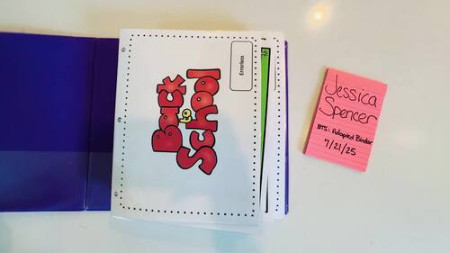Back to School: Adapted Binder by Jess Spencer the EBP SPEDucator