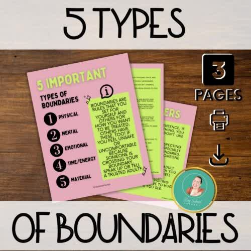 5 Types of Boundaries, Infographic, Boundary, Relationships, Social Skills