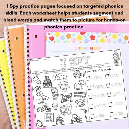I Spy Phonics Worksheets for Decoding Practice GROWING BUNDLE | TPT
