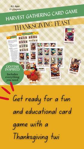 Harvest Gathering Printable Thanksgiving Dinner Card Game by SplashofColors
