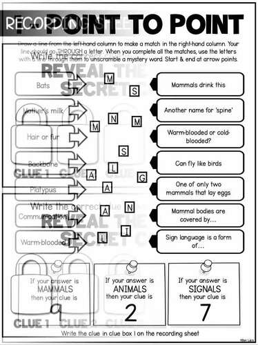 Mammals Escape Room Activities - Mammal Information & Reading Comprehension