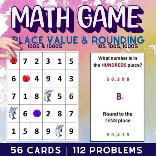 Place Value Game & Rounding Game to Tens, Hundreds and Thousands Place ...