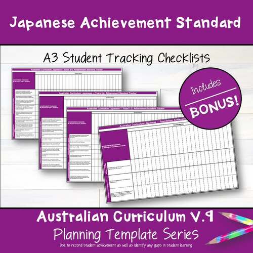 V9 Australian Curriculum JAPANESE ACHIEVEMENT STANDARDS Bundle Pack - F ...