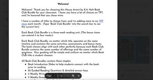 House Arrest by K.A. Holt / Book Club Bundle / YA Literature Middle or HS