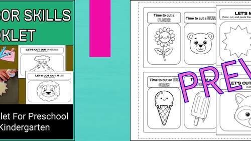 Scissors Skills Scissor Cutting Practice Fine Motor Activity for ...