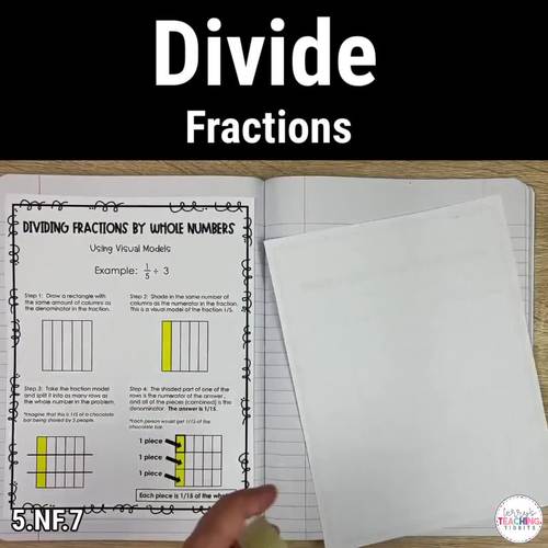 Divide Fractions with Visual Models Included - Digital & Printable