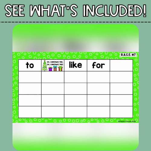 High Frequency Word R.A.C.E. | Kindergarten Christmas Theme | IMSE OG+ ...