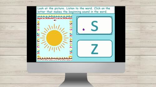 Beginning Sounds S or Z (Boom Cards with Audio Support) | TPT