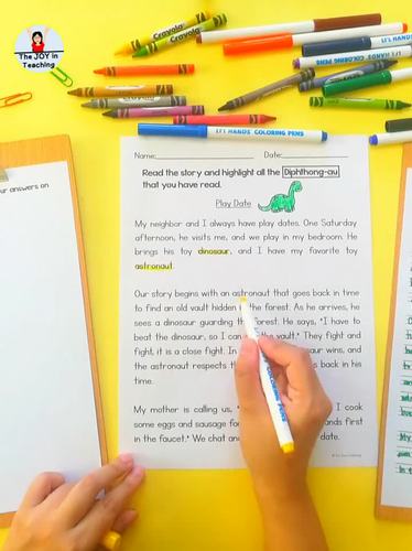 Diphthong Reading Comprehension Passage by The Joy in Teaching | TPT