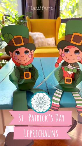 St- Patrick's Day | 3D Leprechaun Paper Ball Puppets Paper Craft by ...