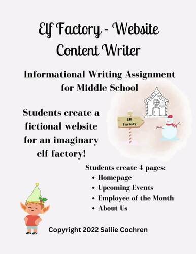 Elf Factory Website Content Writer (Informational Writing, Middle School)