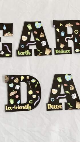 Earth Day Bulletin Board Letters by Sustainaballi | TPT