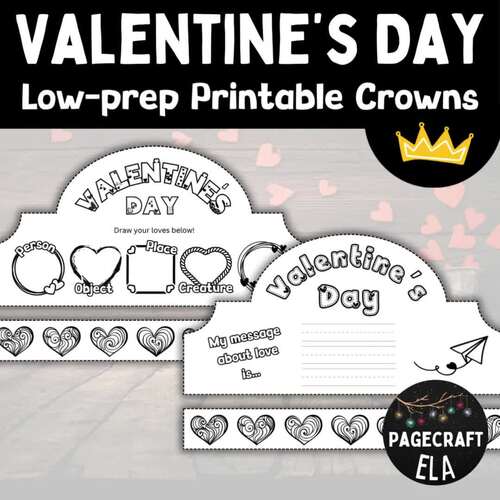 Valentine's Day Crown Craft Templates to Explore Concept of Love and ...