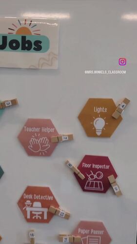 Boho Style Hexagon Desert Class Jobs Display by Mrs Winkel Designs