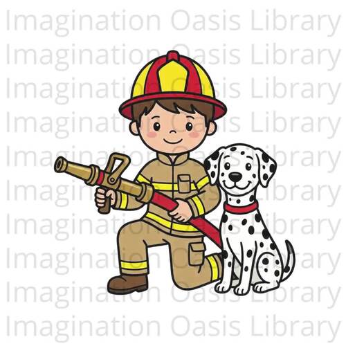 Kids Firefighter Theme Classroom Decor Clip Art for Creative Projects
