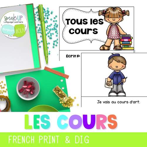 French School Subject Reader | les cours les matières | Print & Boom ...