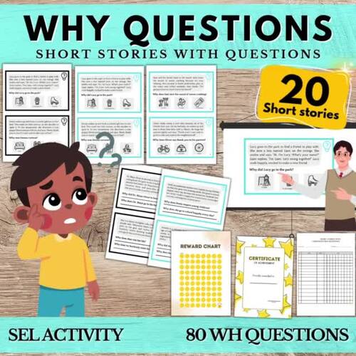 WHY Questions Short Stories WH Question Reading Comprehension Autism ...