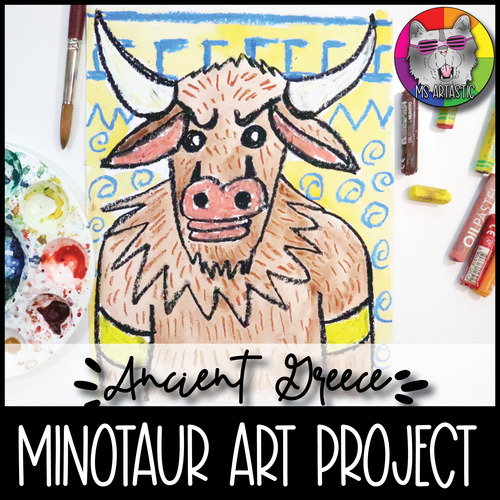 Ancient Greece Art Project, Minotaur Art Lesson for Primary and Elementary