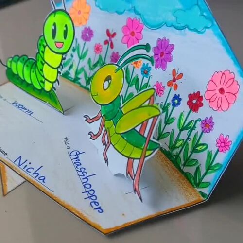 Animal and Flower 3D Craft for Spring and Summer /Writing Name Animal ...