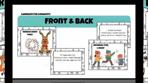 Winter PE Task Cards –No Equipment Needed; Elementary PE, Brain Breaks ...