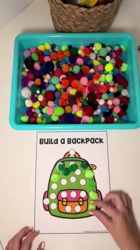September Fine Motor Pom Pom Mats | Color Sorting | Sensory Bins ...