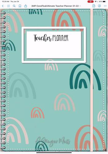 25-26 Dated Ultimate Teacher Planner {Coral & Teal} by A Ginger Mess