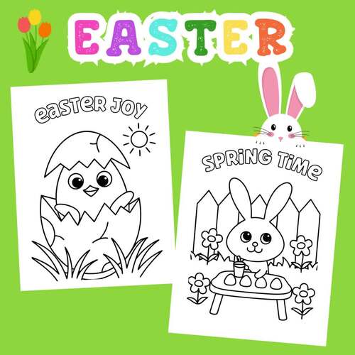 Easter Coloring Page/Sheet for Preschool Kindergarten, Spring Coloring ...