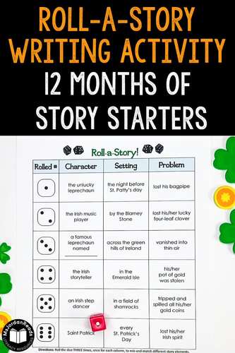Roll-a-Story | Story Starter Writing Activity | 12-Month Bundle | TpT