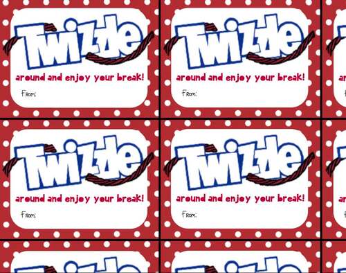 Twizzlers Christmas/Winter Holiday Gift Tag- Twizzle around and enjoy ...