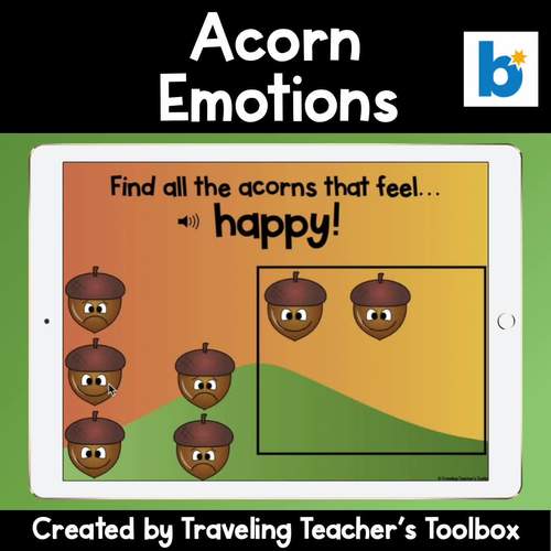 Acorn Emotions Boom Cards by Traveling Teacher's Toolbox | TPT