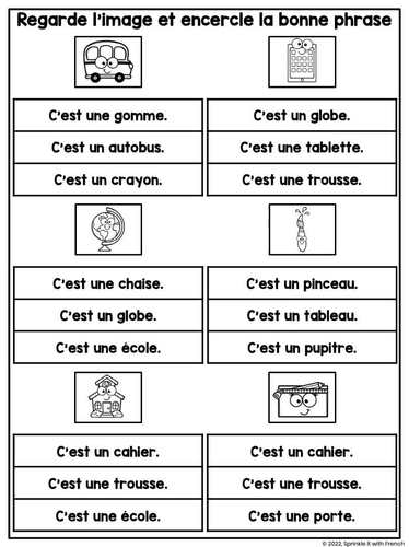 French Back to School Reading Activities | Les activités de lecture ...