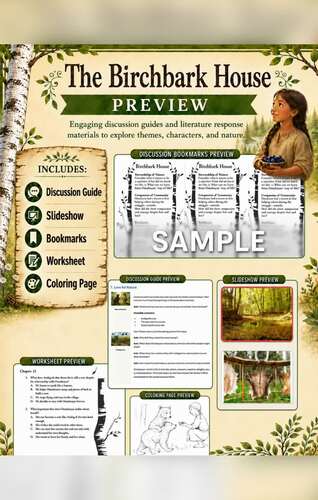 Birchbark House Companion | Study Guide, Slideshow, Bookmarks, Worksheet