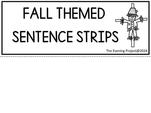FALL THEMED SENTENCE STRIPS FOR KINDERGARTEN AND SPECIAL EDUCATION