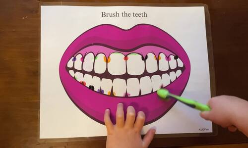Brush Teeth Dental Hygiene Printable, Human Teeth Dentist Pretend Play