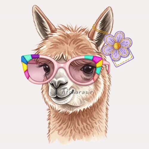 Sunglasses Animals Watercolor Clipart - 18 PNGs, Cute Patchwork ...