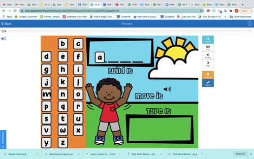 Orton Gillingham Red Word (site, high frequency words) Boom Cards - put ...