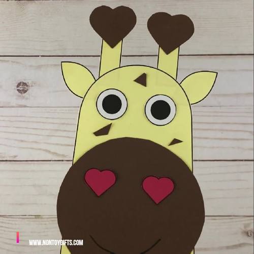 Heart Giraffe Valentine's Day Craft - Valentines Day Heart Animal Craft