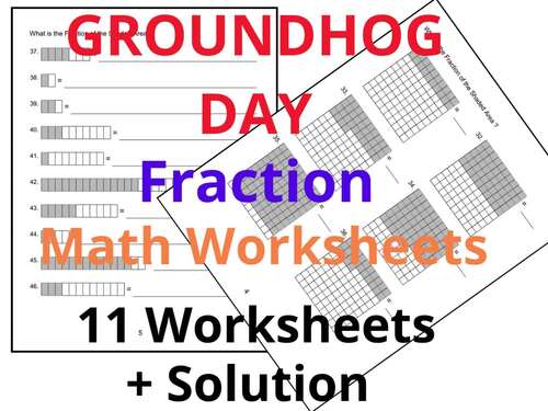 Groundhog Day Fraction: 11 Engaging Math Worksheets | Groundhog Day ...