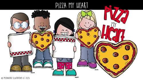 Pizza my Heart clip art, Valentine's Day clip art, Pun clip art Mini