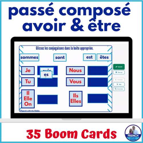 French passé composé avoir être Past Tense Boom Learning™ Digital Task ...