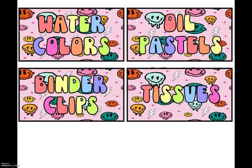 90's Western Disco Book Bin, Supplies, and Manipulative Labels | TPT