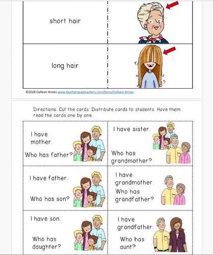 ESL Newcomer Describing Family Vocab Unit | Games, Grammar, Reading ...