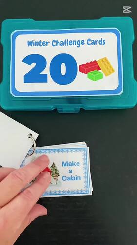 Winter challenge cards & Winter STEM bins. For Math Cubes, Lego ...